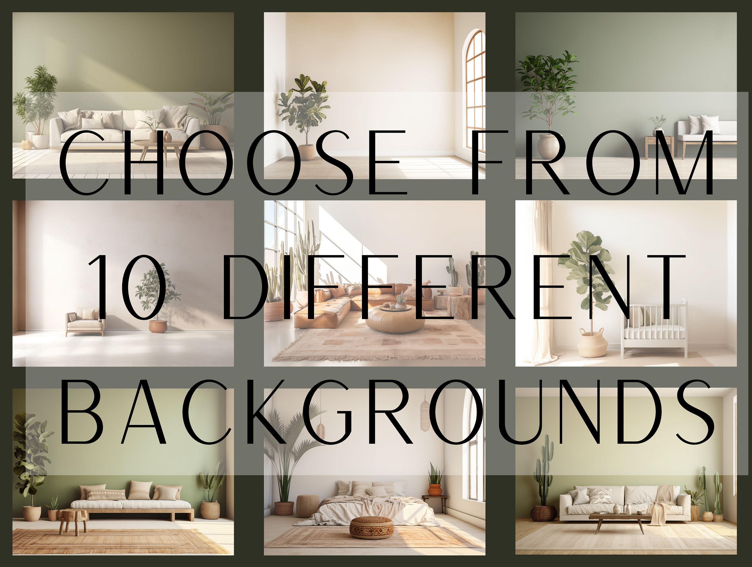 Neutral Boho Mockup Bundle, Frame Mockup, Blank Wall Mockup, Wall Art ...