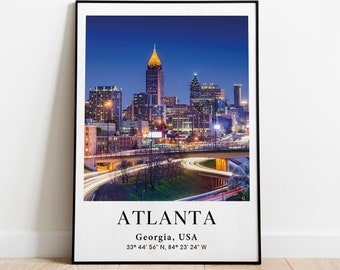 Atlanta Poster, Atlanta Skyline, United States Photo, Usa Photography ...