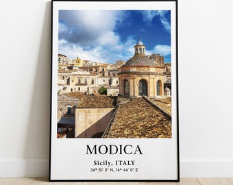 Old Modica Italy Map 1945 Vintage Sicilian City Atlas Poster - Etsy