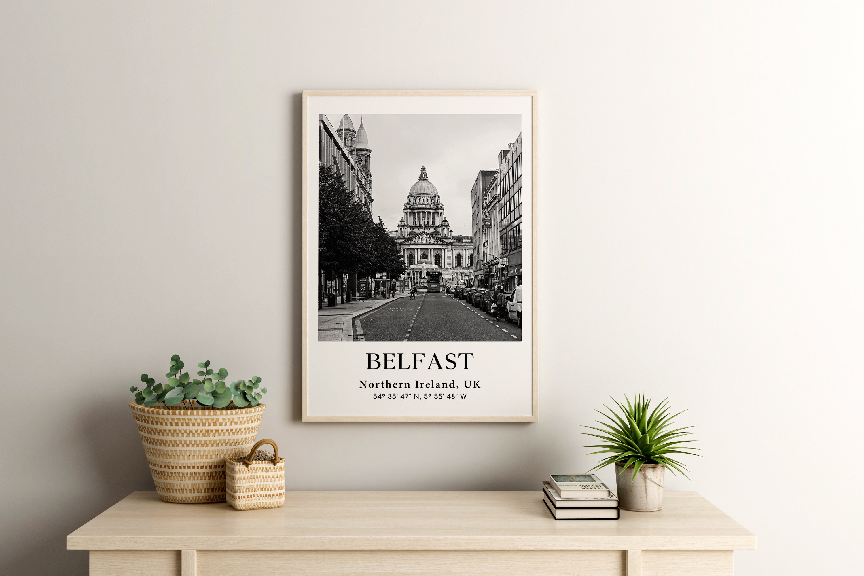 Belfast Poster, Black and White World Cities, UK Picture, Northern ...