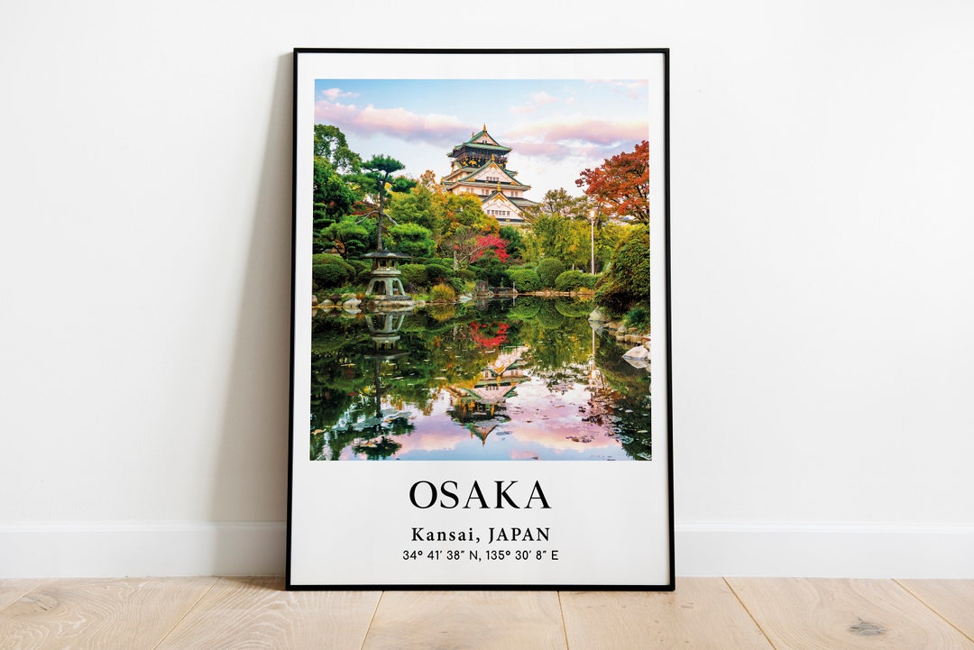 Osaka Poster Osaka Castle Japan Castle Kansai Print Asia - Etsy
