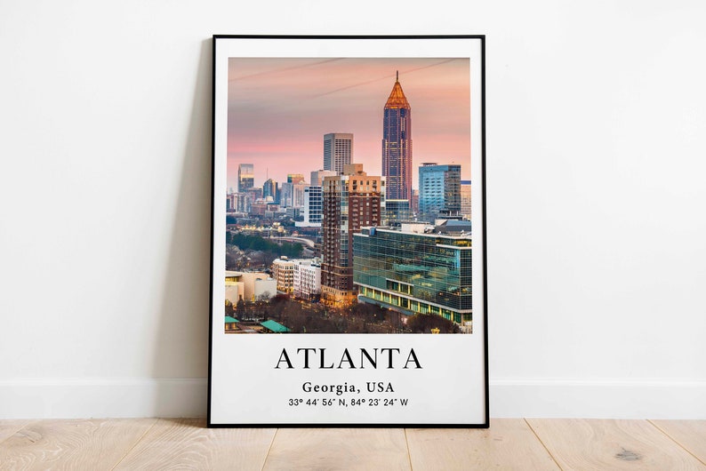 Atlanta Poster Atlanta Skyline United States Photo Usa - Etsy