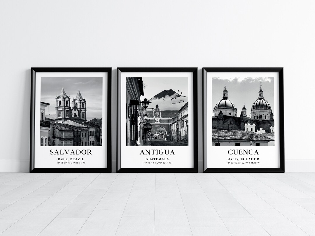 Set of South America Travel Poster, Cuenca Photo, Anrigua Picture ...