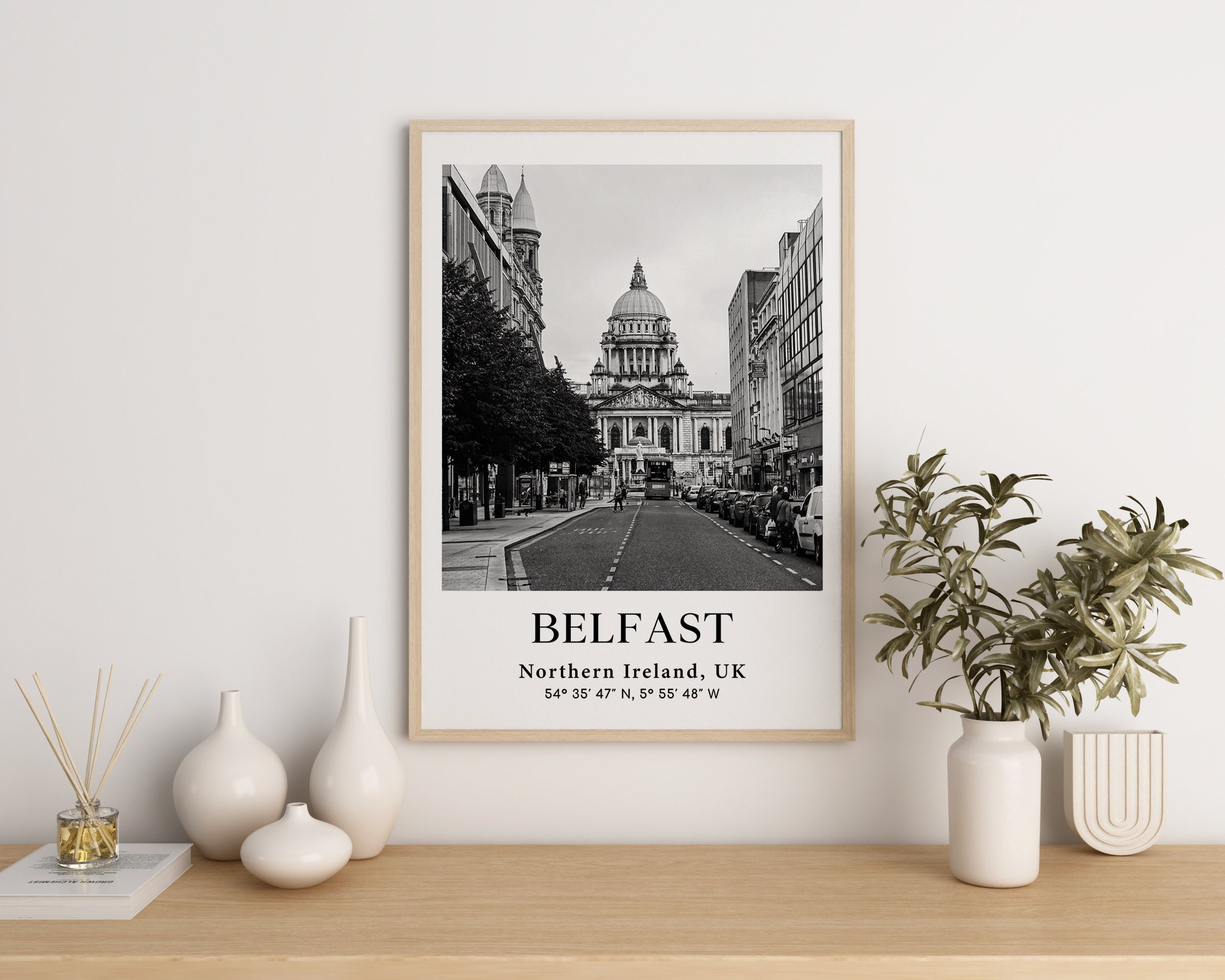 Belfast Poster, Black and White World Cities, UK Picture, Northern ...