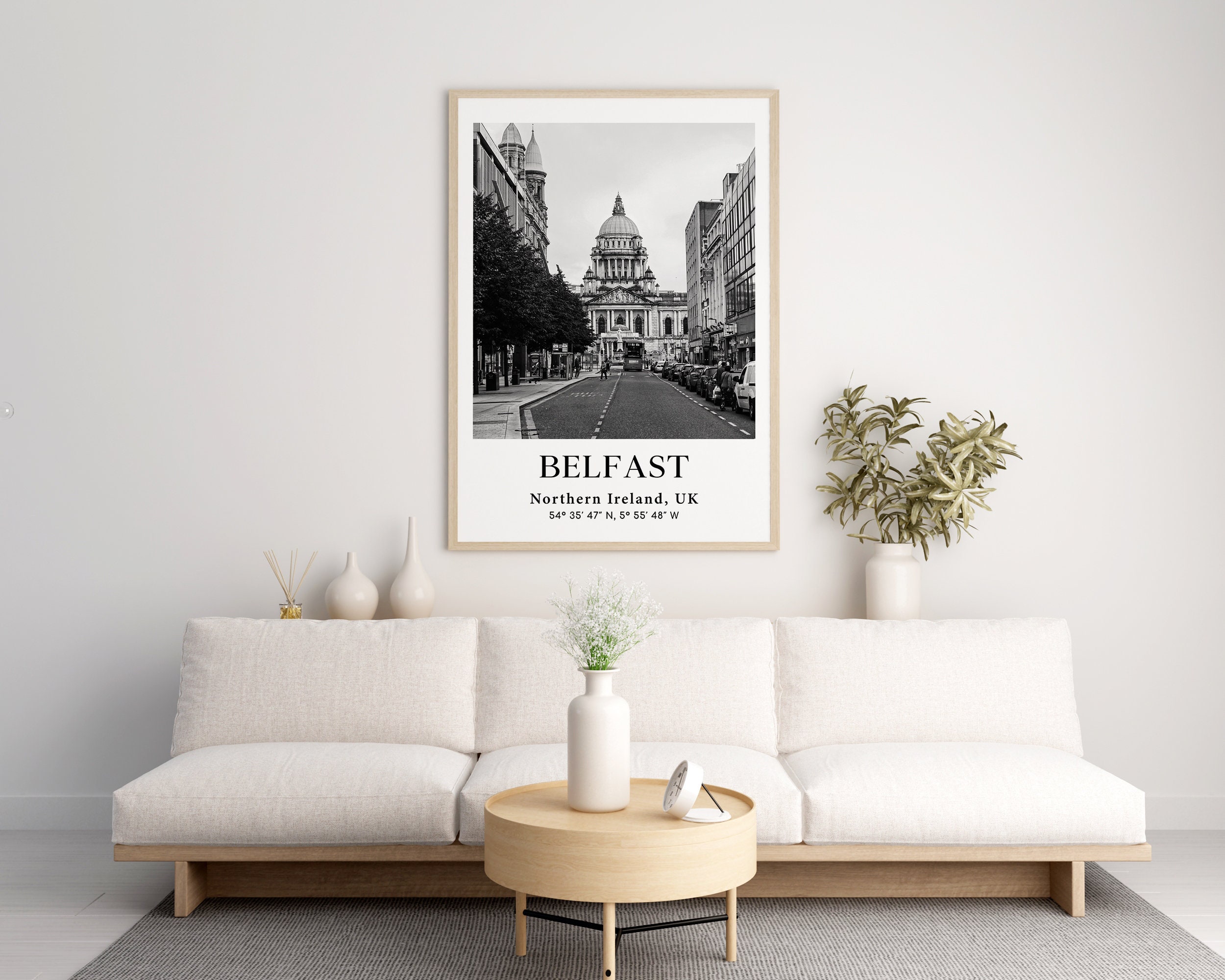 Belfast Poster, Black and White World Cities, UK Picture, Northern ...