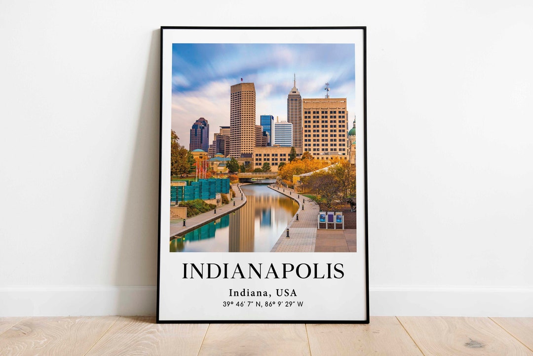 Indianapolis Poster, Indianapolis Skyline, United States Photo, Usa ...