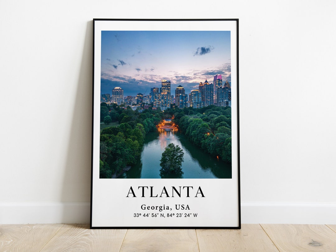 Atlanta Poster Atlanta Skyline United States Photo Usa - Etsy