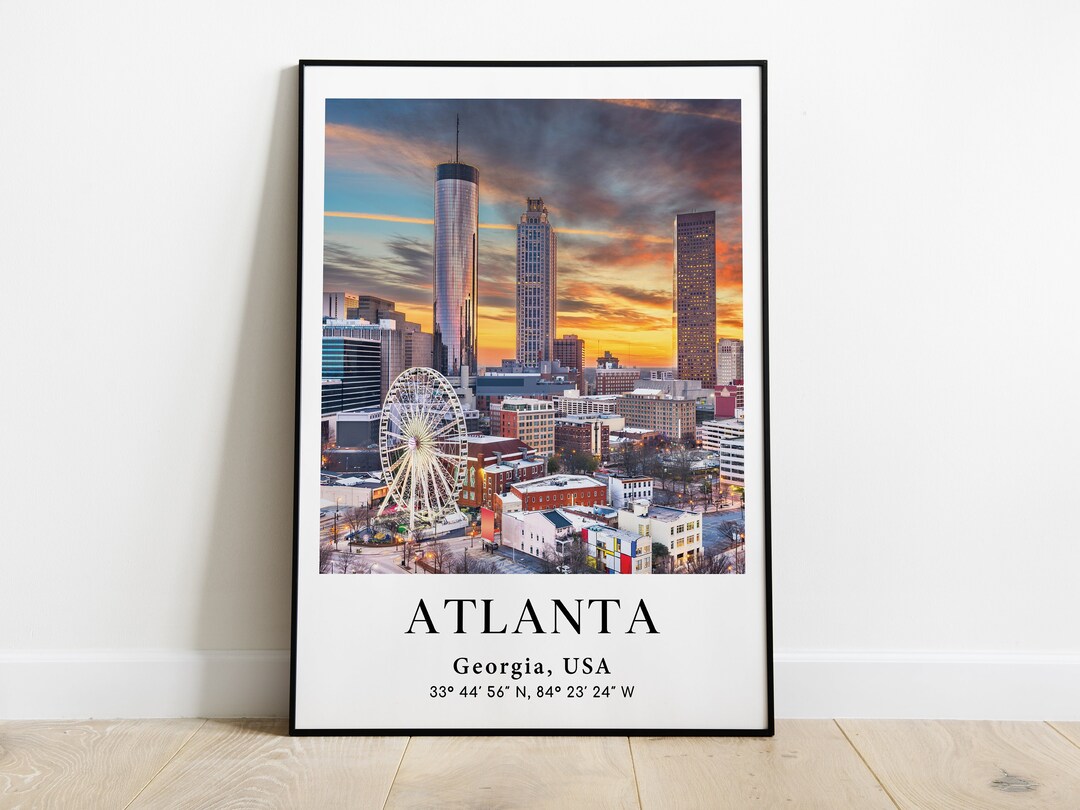 Atlanta Poster, Atlanta Skyline, United States Photo, Usa Photography ...