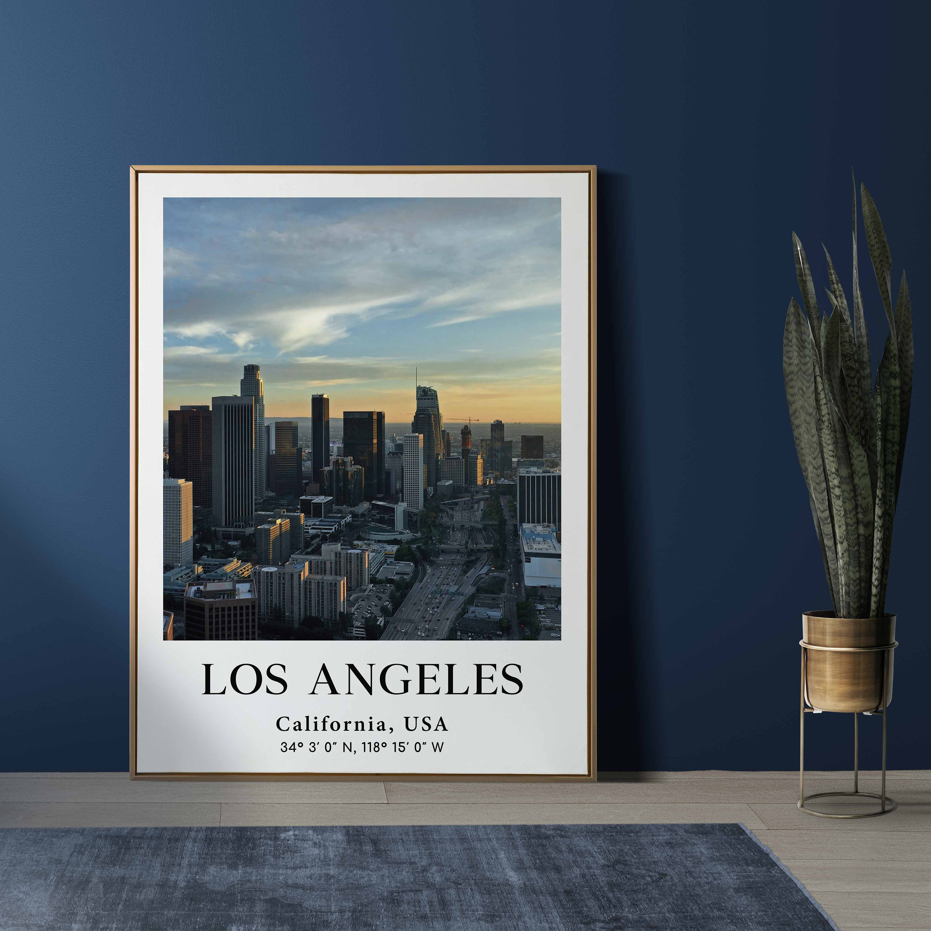 Los Angeles Poster Los Angeles Skyline United States Photo - Etsy