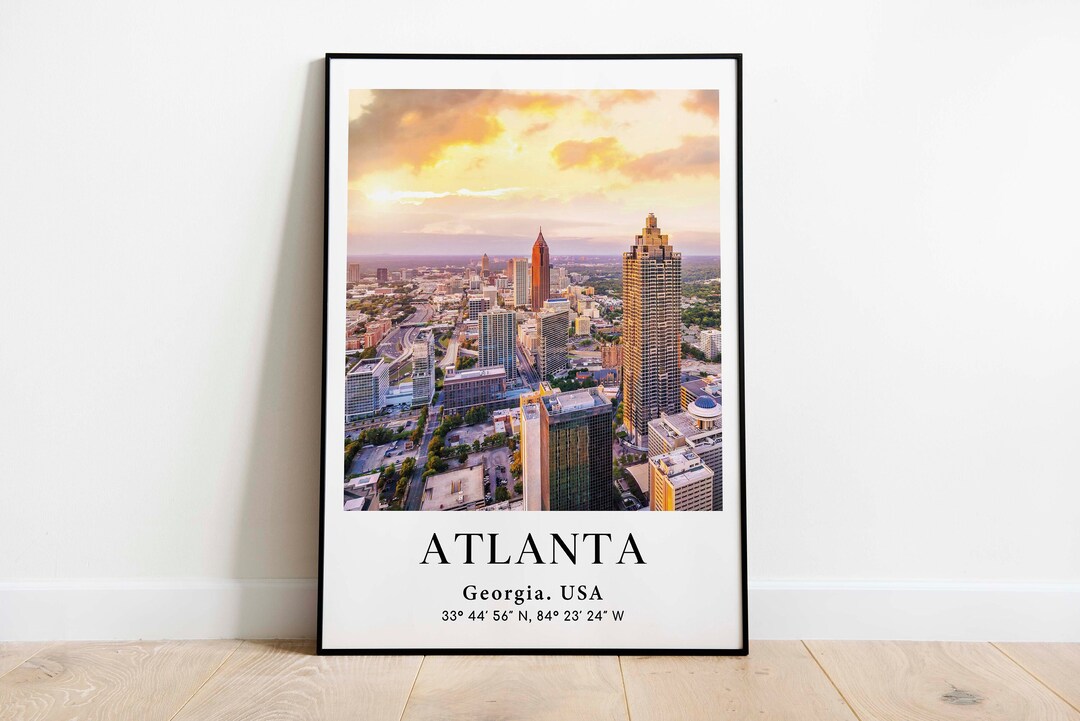 Atlanta Poster, Atlanta Skyline, United States Photo, Usa Photography ...