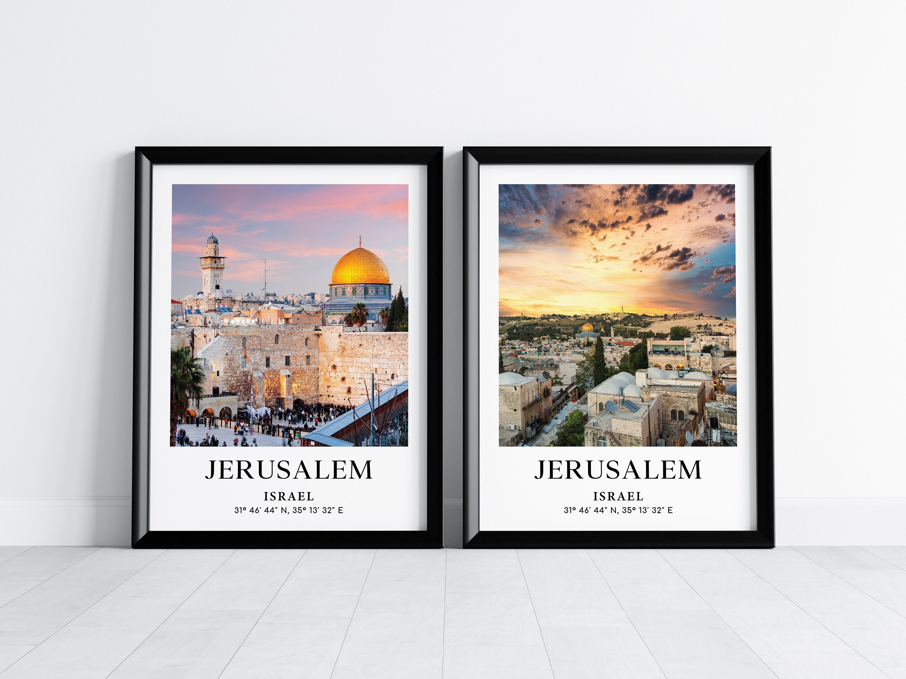 Set of Jerusalem Poster, Jerusalem Photo, Israel Picture, Israel Cities ...