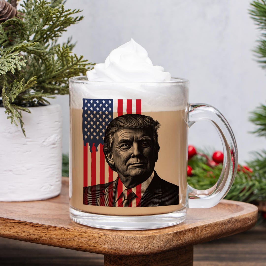 Trump Inauguration American Flag Clear Glass Coffee Mug - Etsy