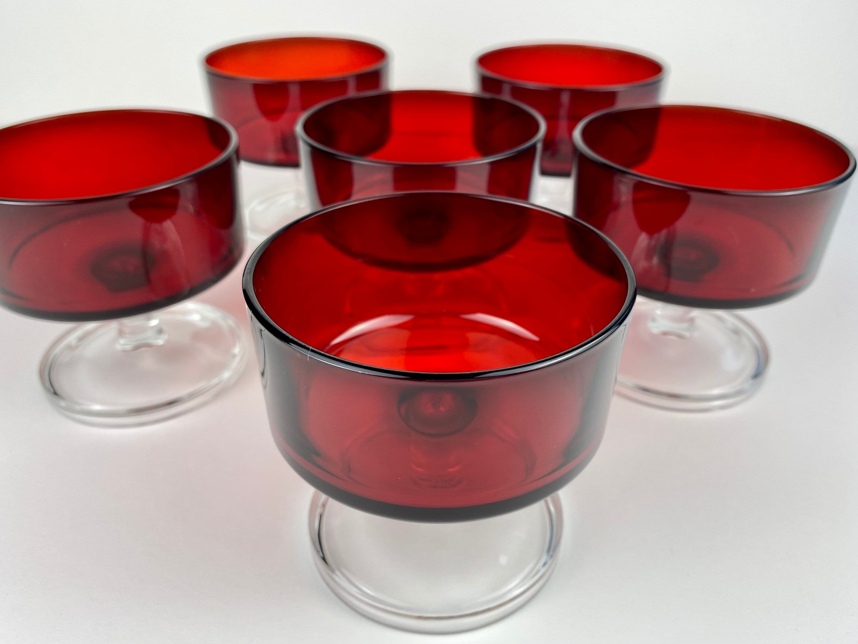 Luminarc Arcoroc Ruby Glasses Set of Six, Dessert, Sherbet or Champagne ...