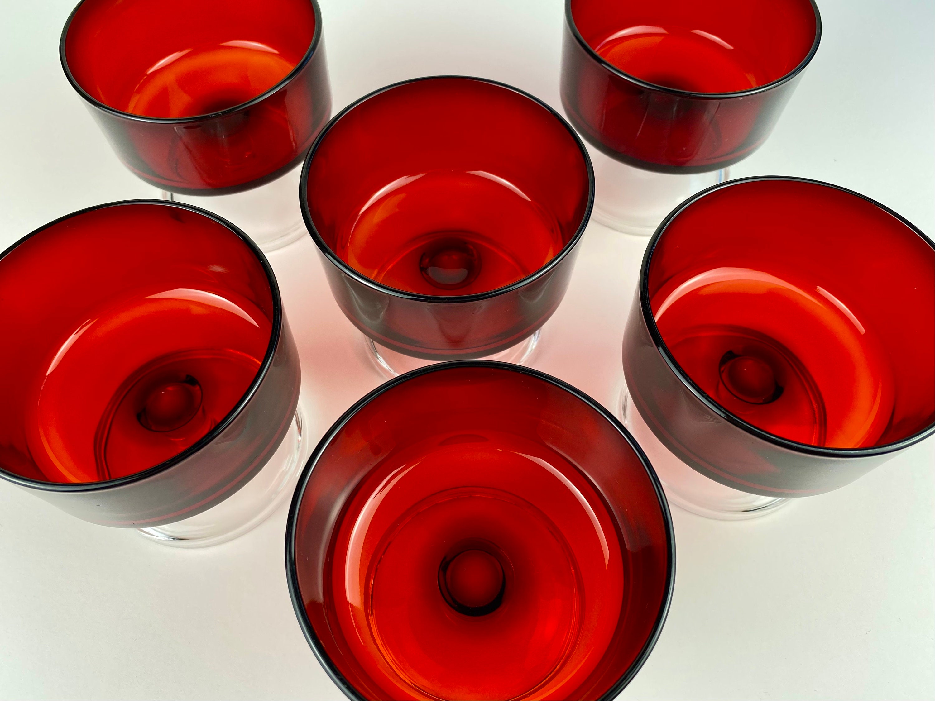 Luminarc Arcoroc Ruby Glasses Set of Six, Dessert, Sherbet or Champagne ...