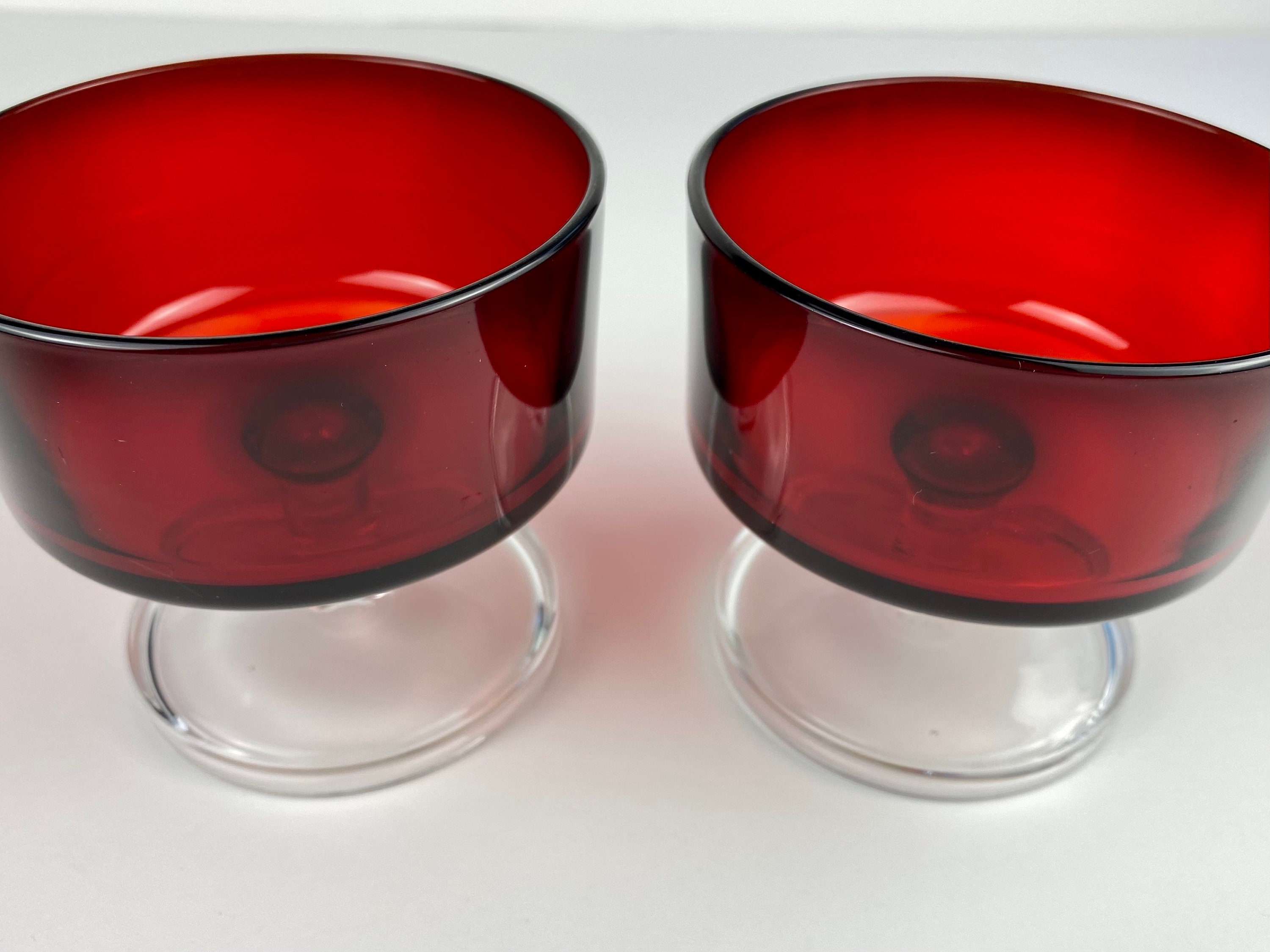 Luminarc Arcoroc Ruby Glasses Set of Six, Dessert, Sherbet or Champagne ...