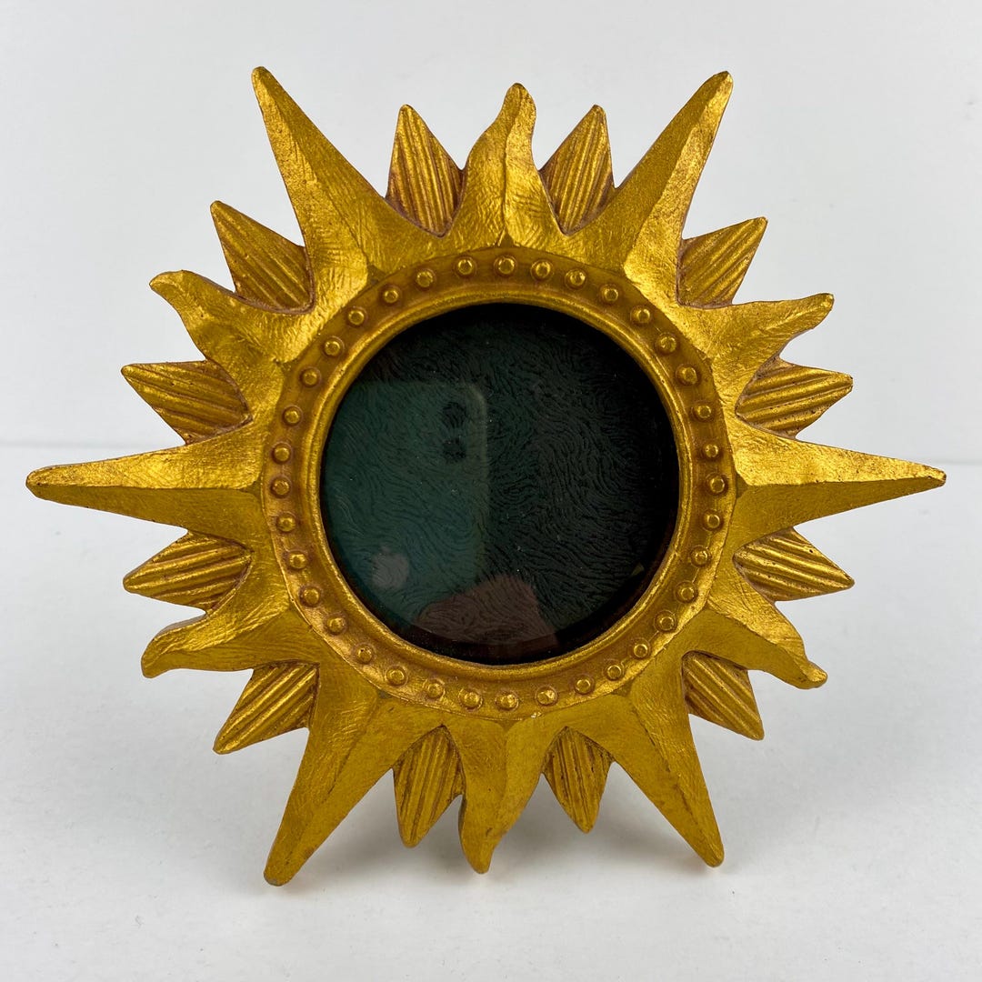 Celestial Sun Picture Frame Gold for 3x3 in Photo, Standing Vintage ...