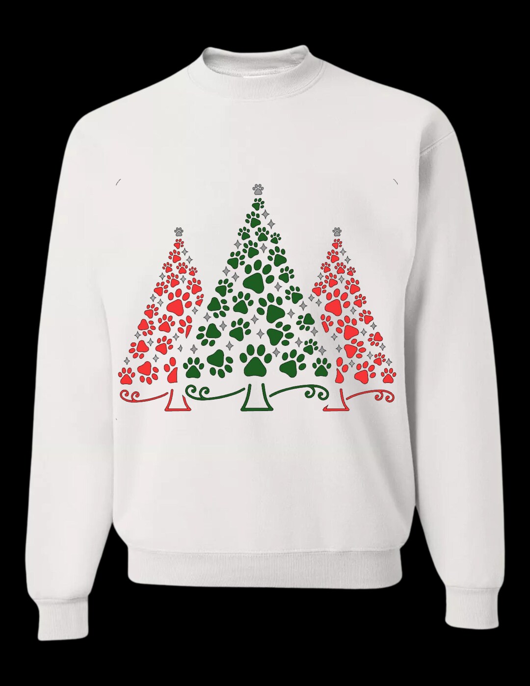 Paw Print Christmas Trees - Etsy
