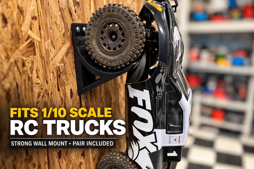 RC Car Wall Mount Storage Brackets – 1/10 Scale RC Truck Wall Hanger ...