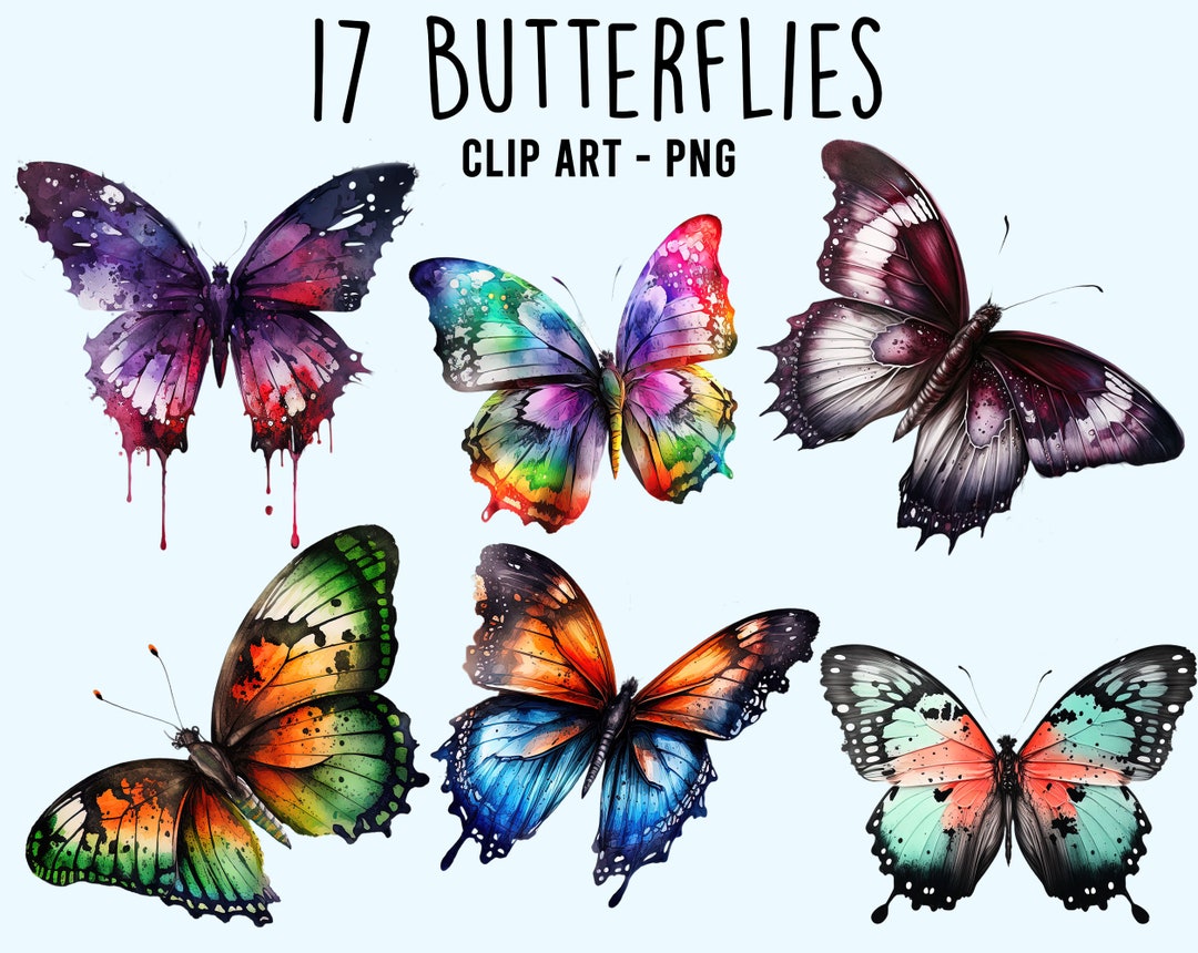 Watercolor Butterflies Clipart - Beautiful Butterfly Insect Magical ...