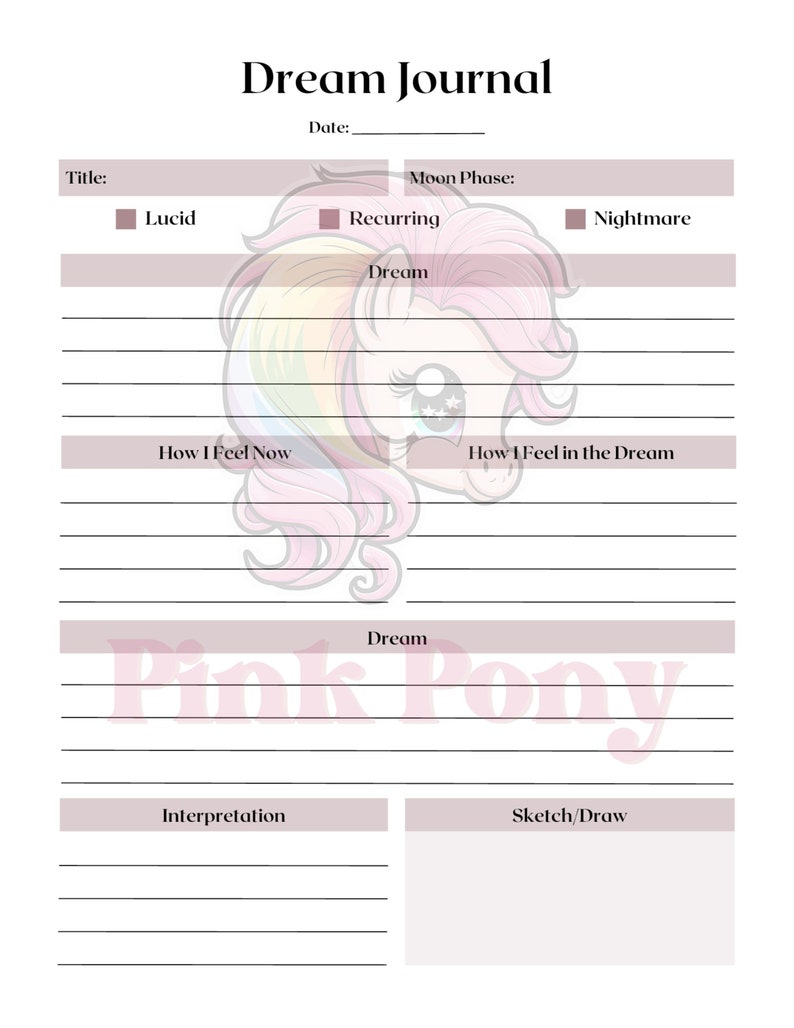 Dream Journal Printable PDF Canva Template KDP Dream - Etsy