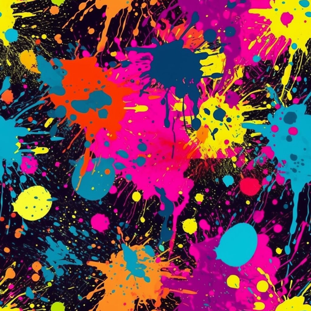 Neon Paint Splatters Multi Colored Paint Splatter Texture - Etsy