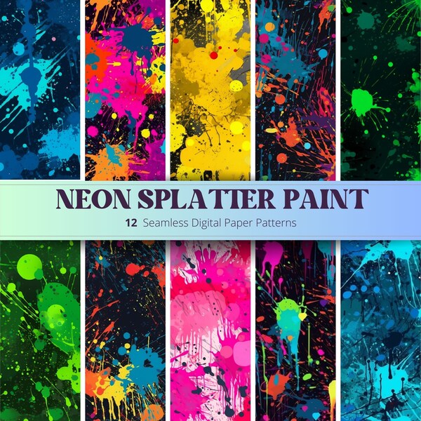 Neon Paint Splatter - Etsy