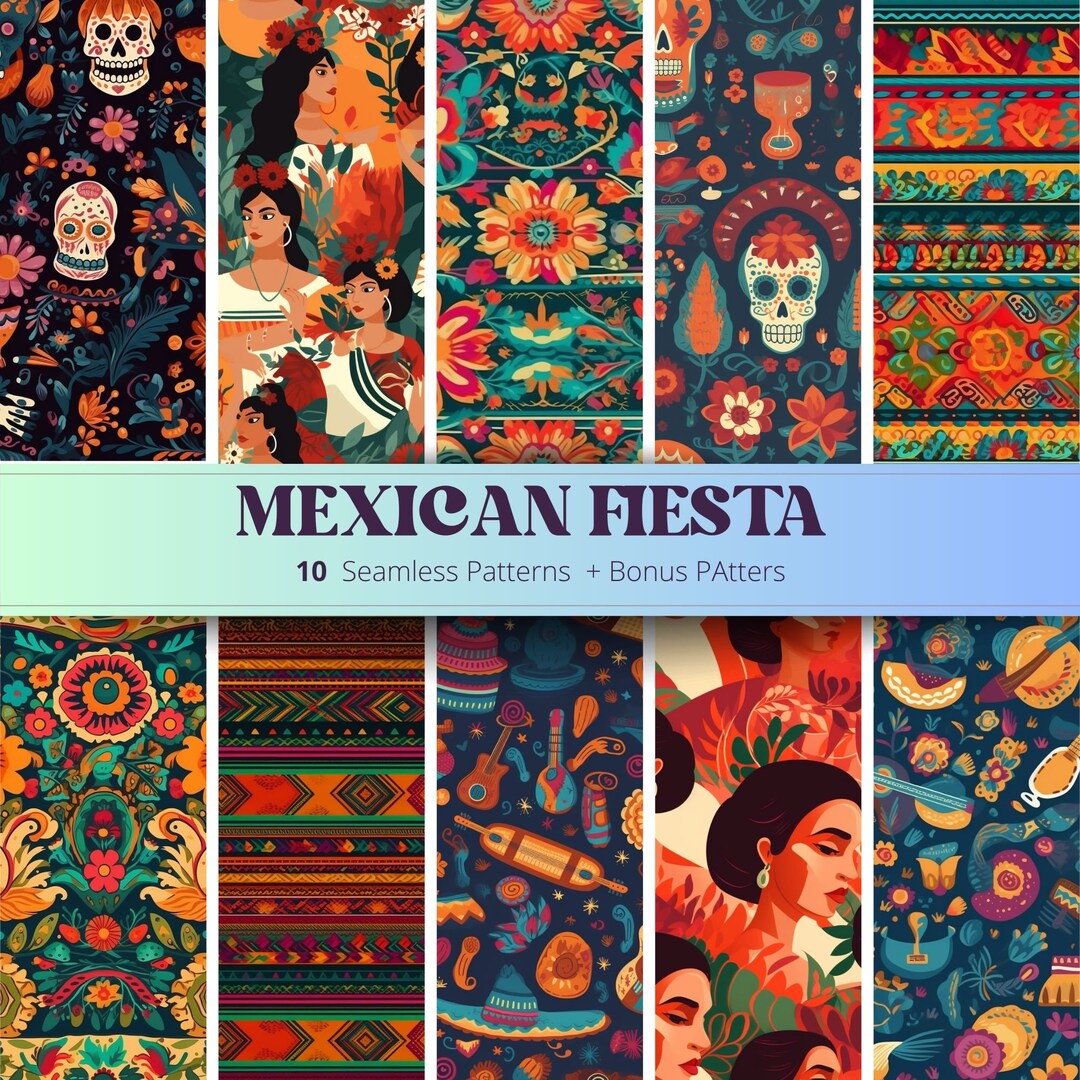 Cinco De Mayo Mexican Fiesta Fiesta Digital Paper Seamless - Etsy