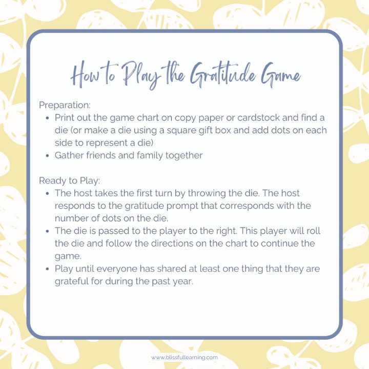 The Gratitude Game Roll, Reflect, and Remember: A Fun New Year's Eve ...