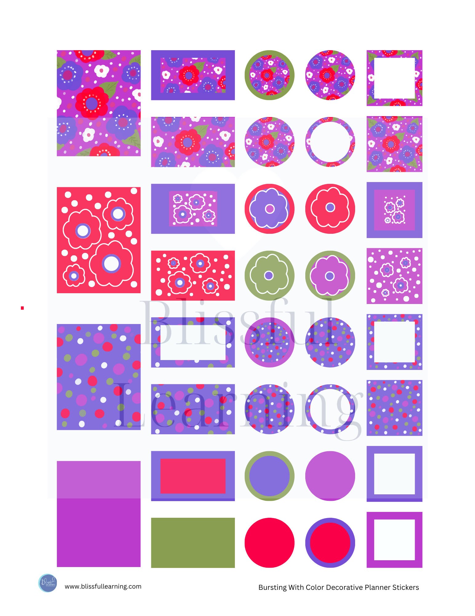 Decorative Printable Sticker Collection for Planners, Journals, and ...