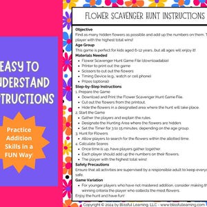 Flower Scavenger Hunt for Kids, Fun Addition Learning Game, Perfect for ...