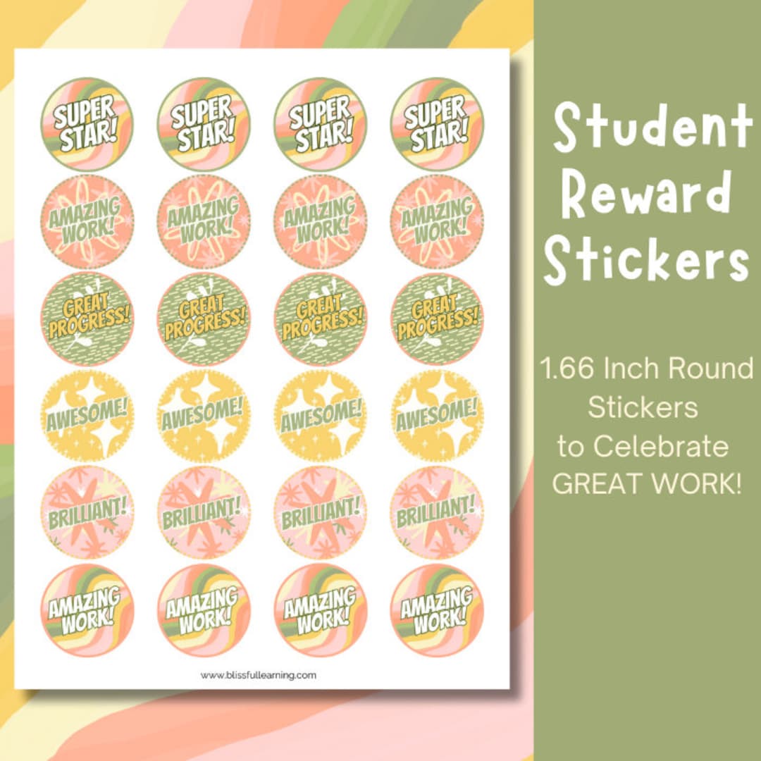 Student Reward Stickers -classroom Management, Motivational Stickers ...