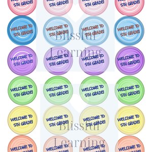 Welcome to 5th Grade Sticker, Back to School Printable Stickers, Open ...