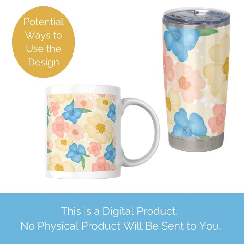 Coquette Floral Seamless Pattern: Pastel Watercolor Flowers (digital ...