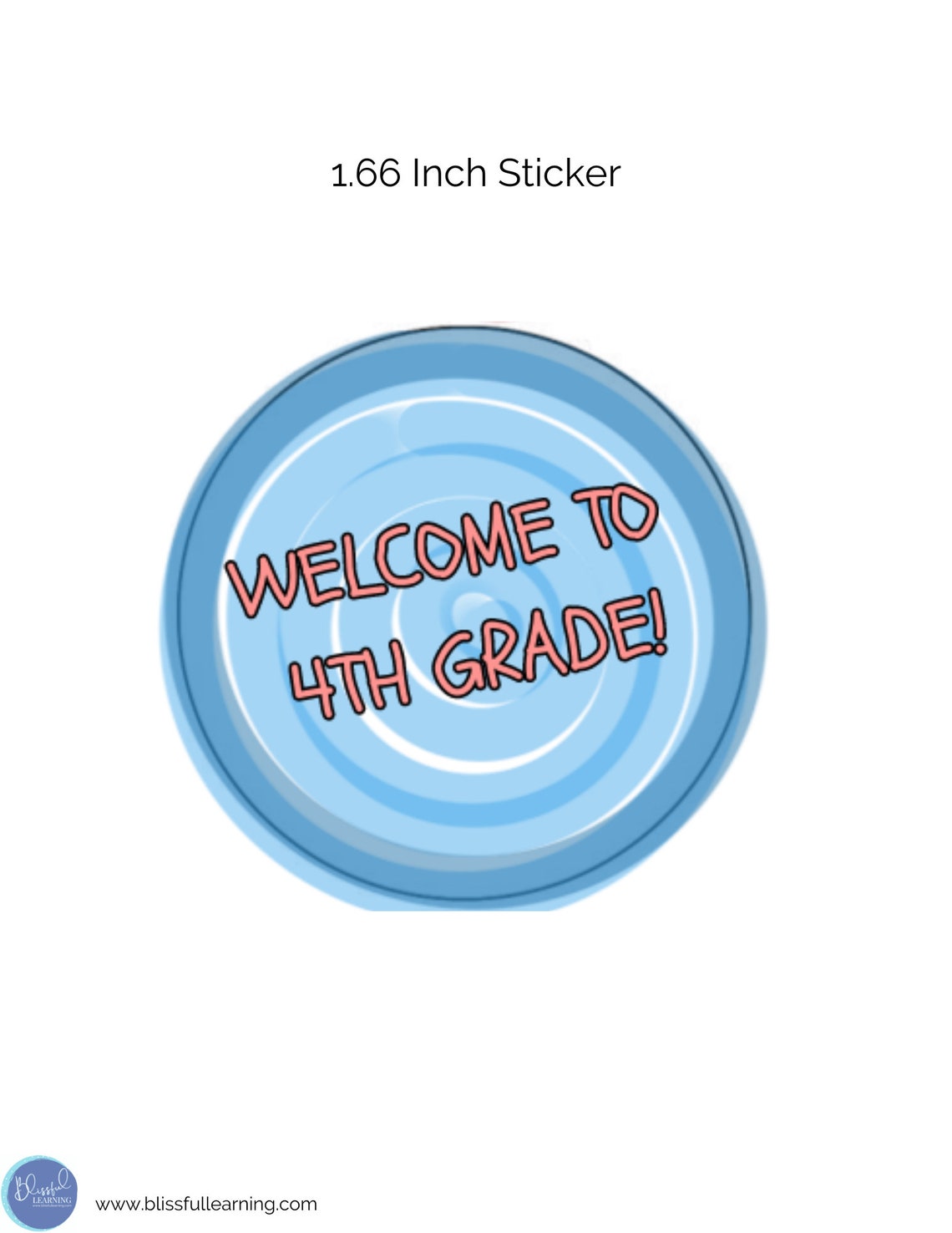 Welcome to 4th Grade Sticker, Back to School Stickers Printable, First ...