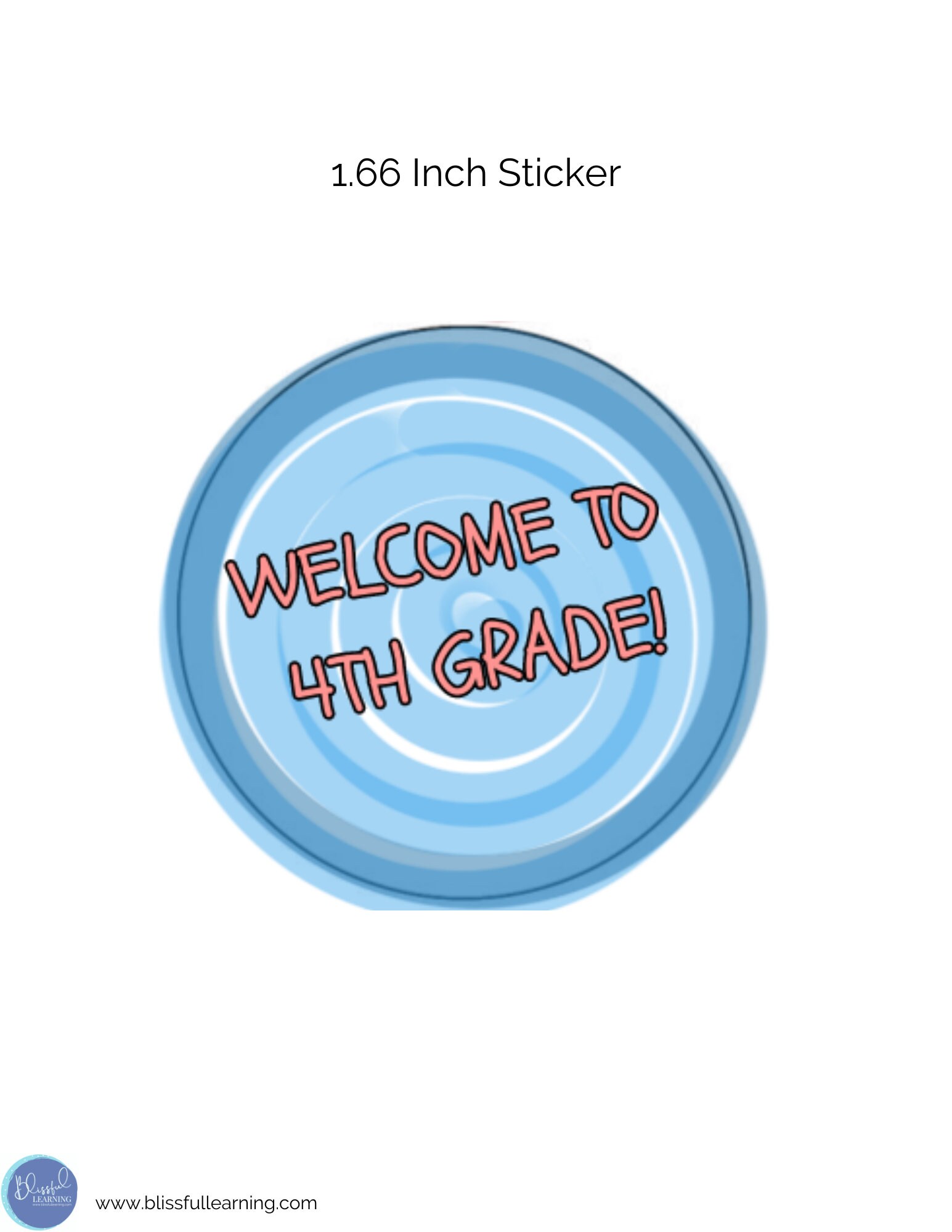 Welcome to 4th Grade Sticker, Back to School Stickers Printable, First ...
