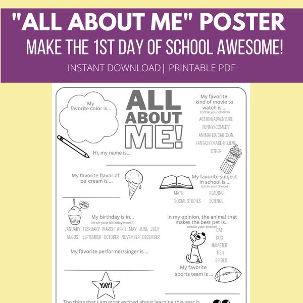 Get to Know Me Poster - Etsy