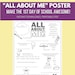 All About Me Poster and Coloring Page for Students, Ice Breaker for ...