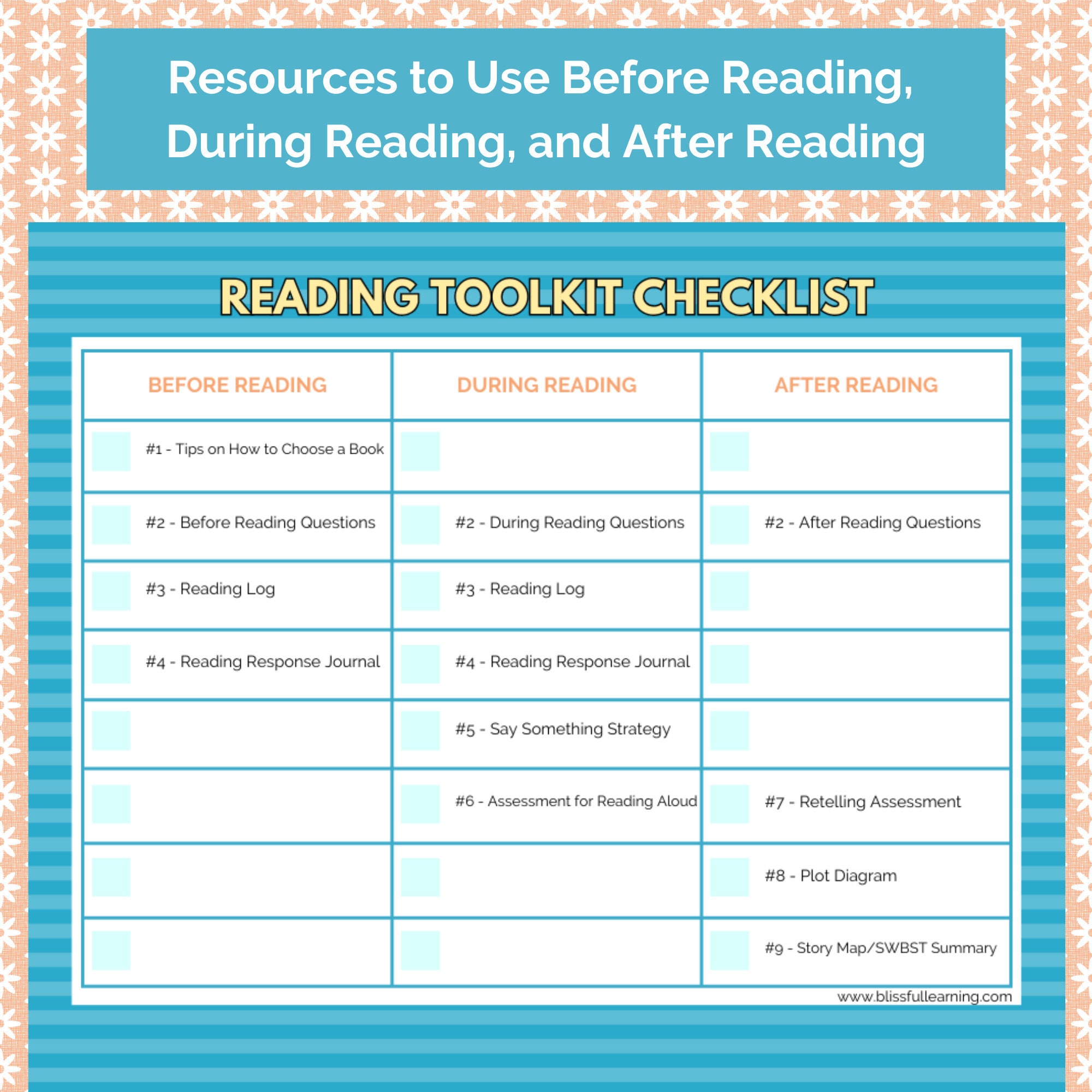 Printable Reading Toolkit, Story Elements, Reading Resources, Bookmarks ...