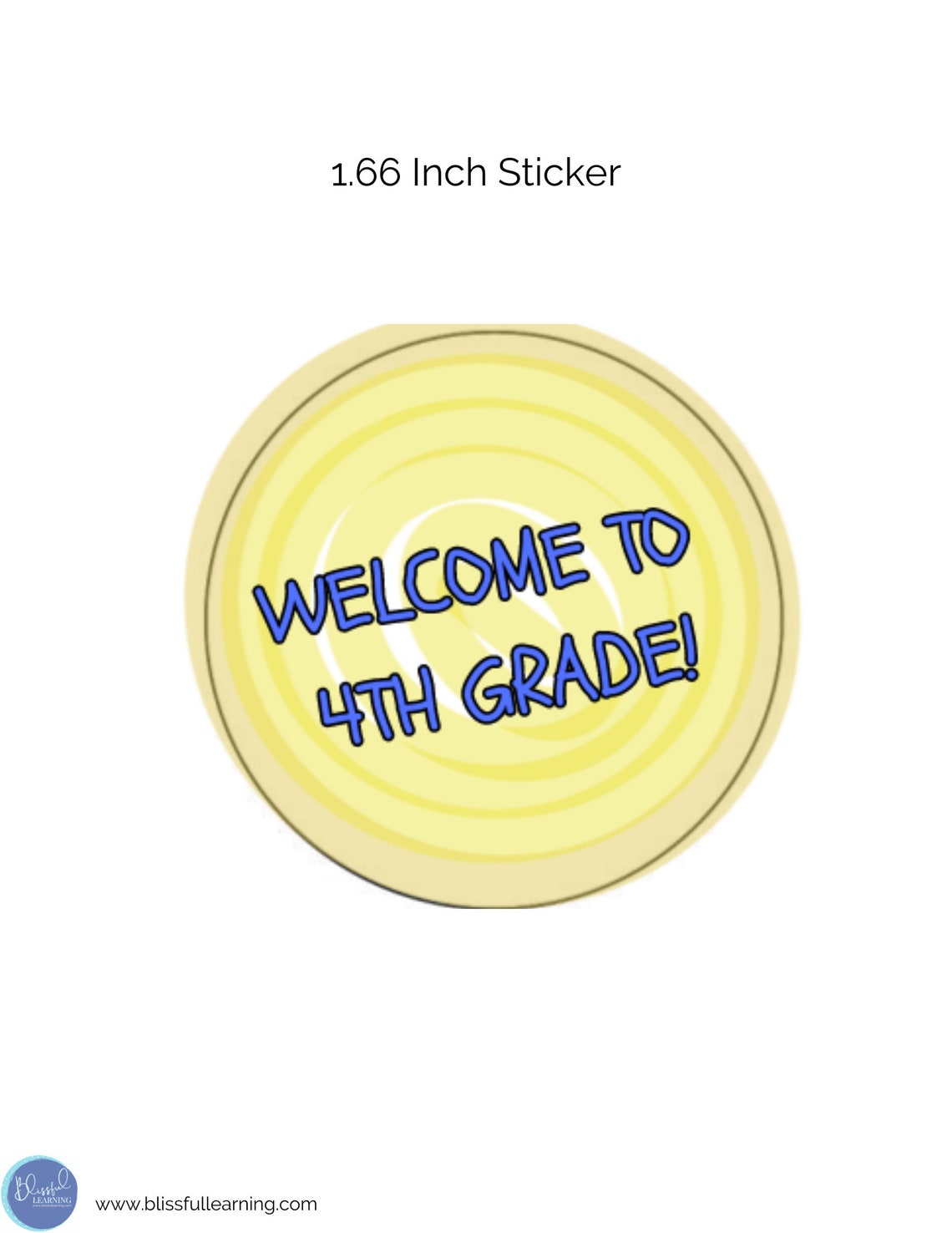 Welcome to 4th Grade Sticker, Back to School Stickers Printable, First ...