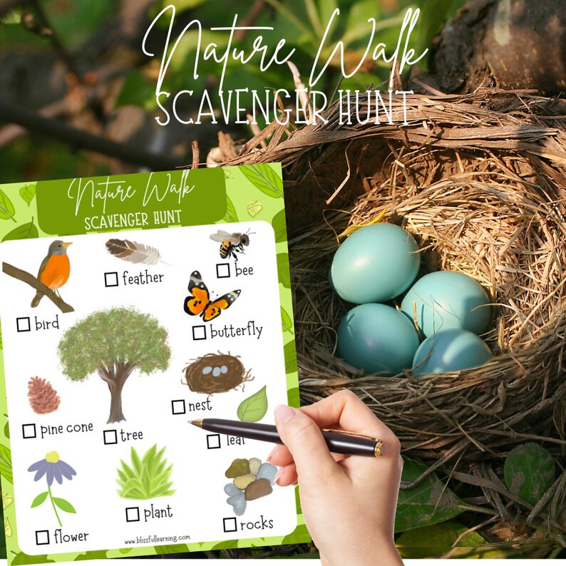 Nature Scavenger Hunt for Kids Printable, Outside Game for Birthday ...