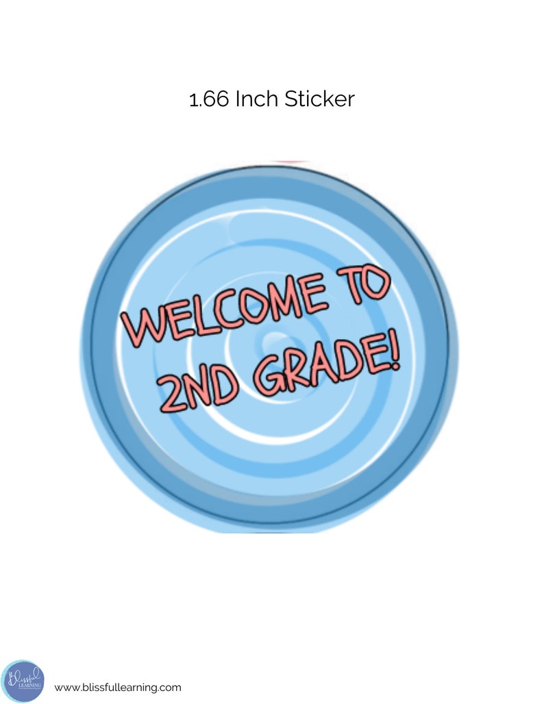 Welcome to 2nd Grade Stickers, First Day of School Stickers, Back to ...