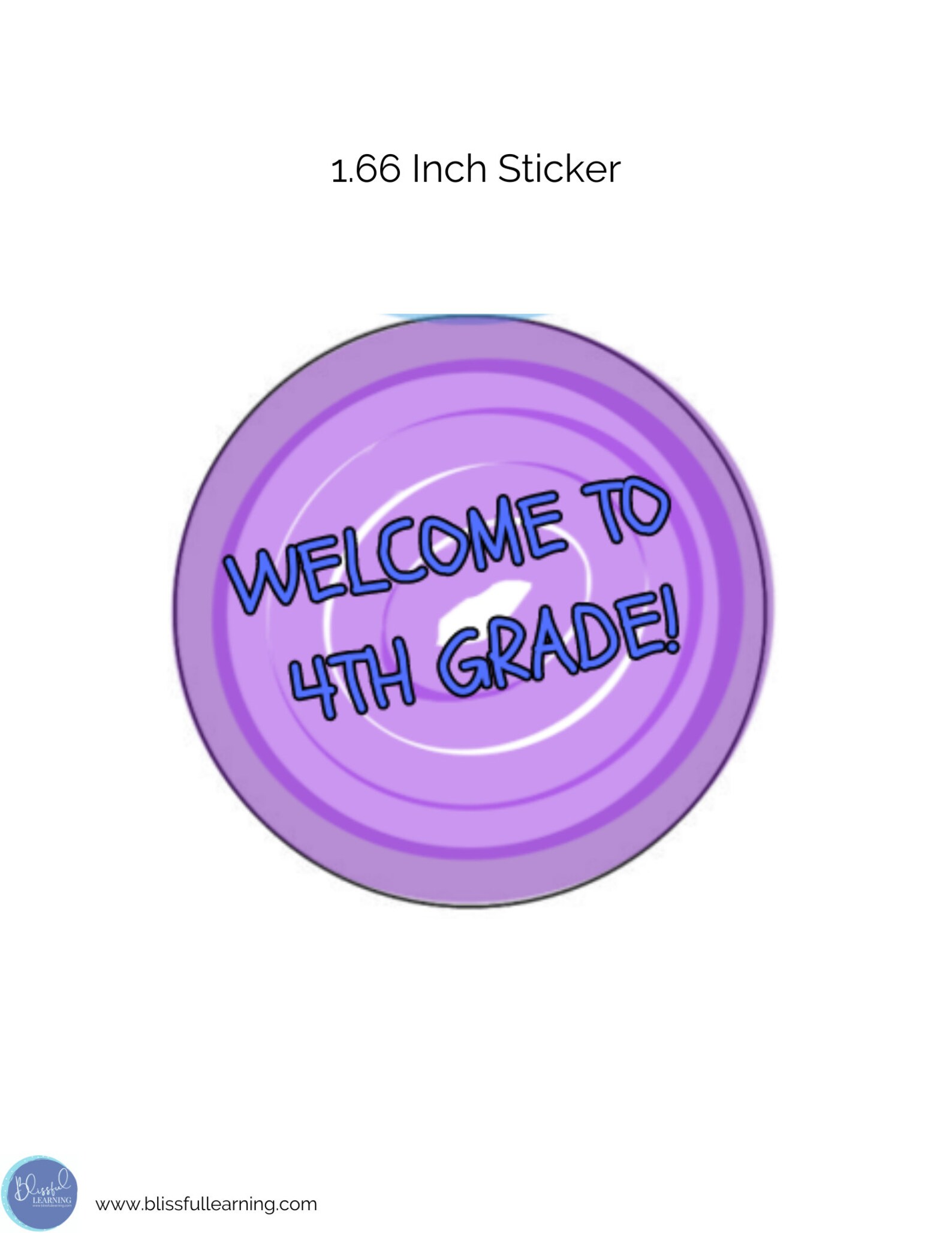 Welcome to 4th Grade Sticker, Back to School Stickers Printable, First ...