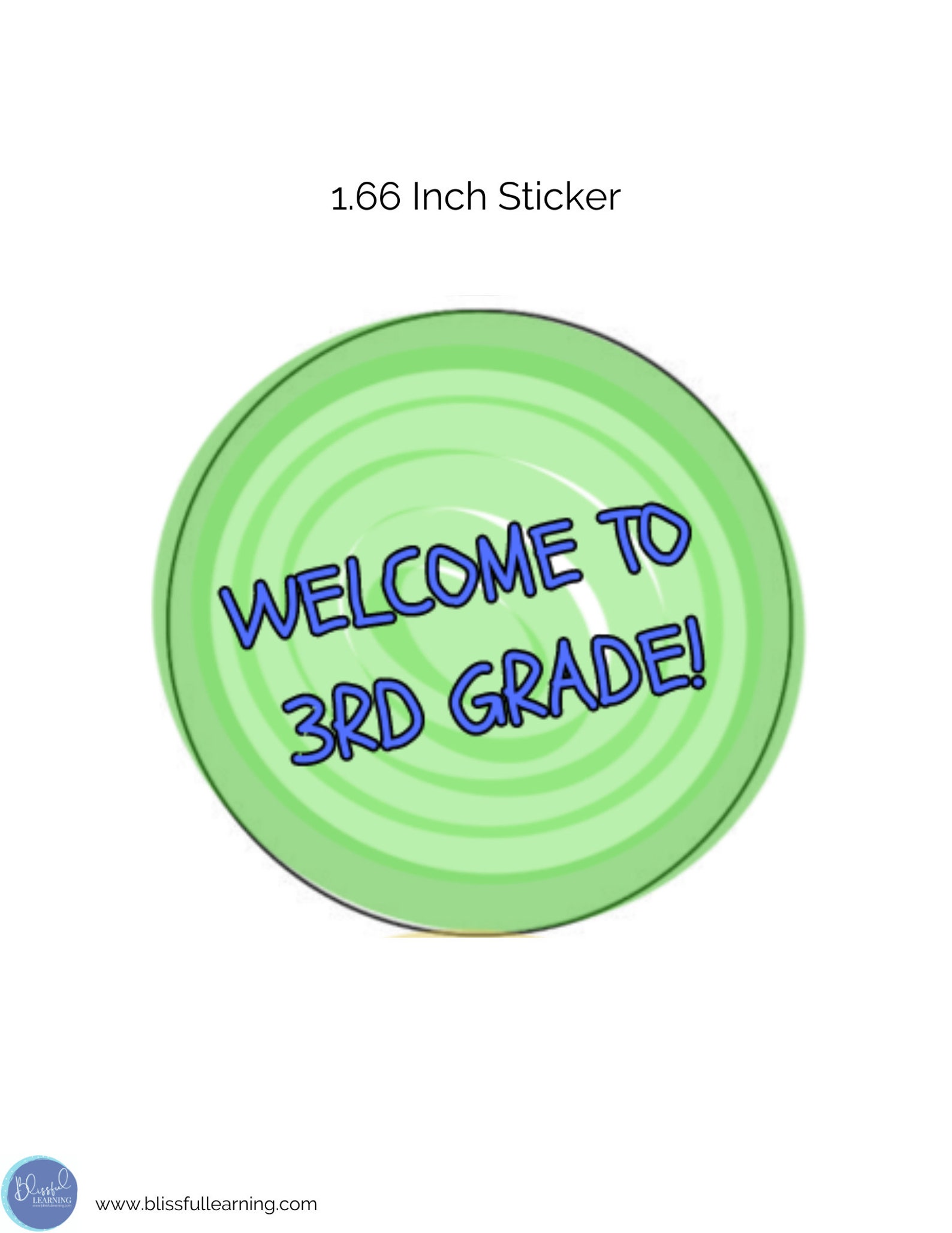 Welcome to 3rd Grade Printable Sticker, Back to School Sticker, First ...