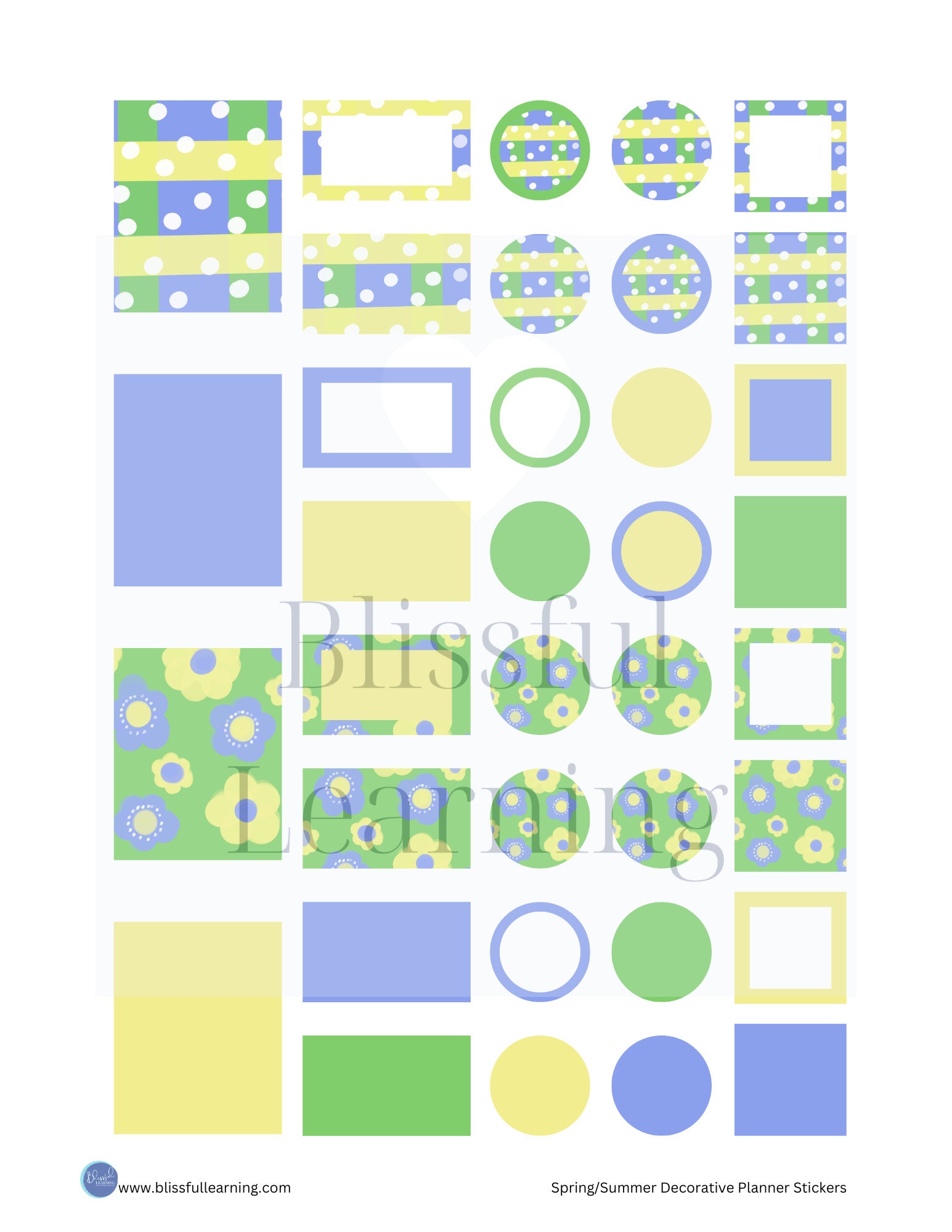 Decorative Printable Planner Stickers for the Spring and Summer, Unique ...