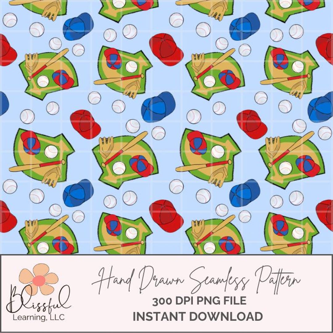 Seamless Baseball Pattern, Sublimate Download, Digital Paper, Printable ...