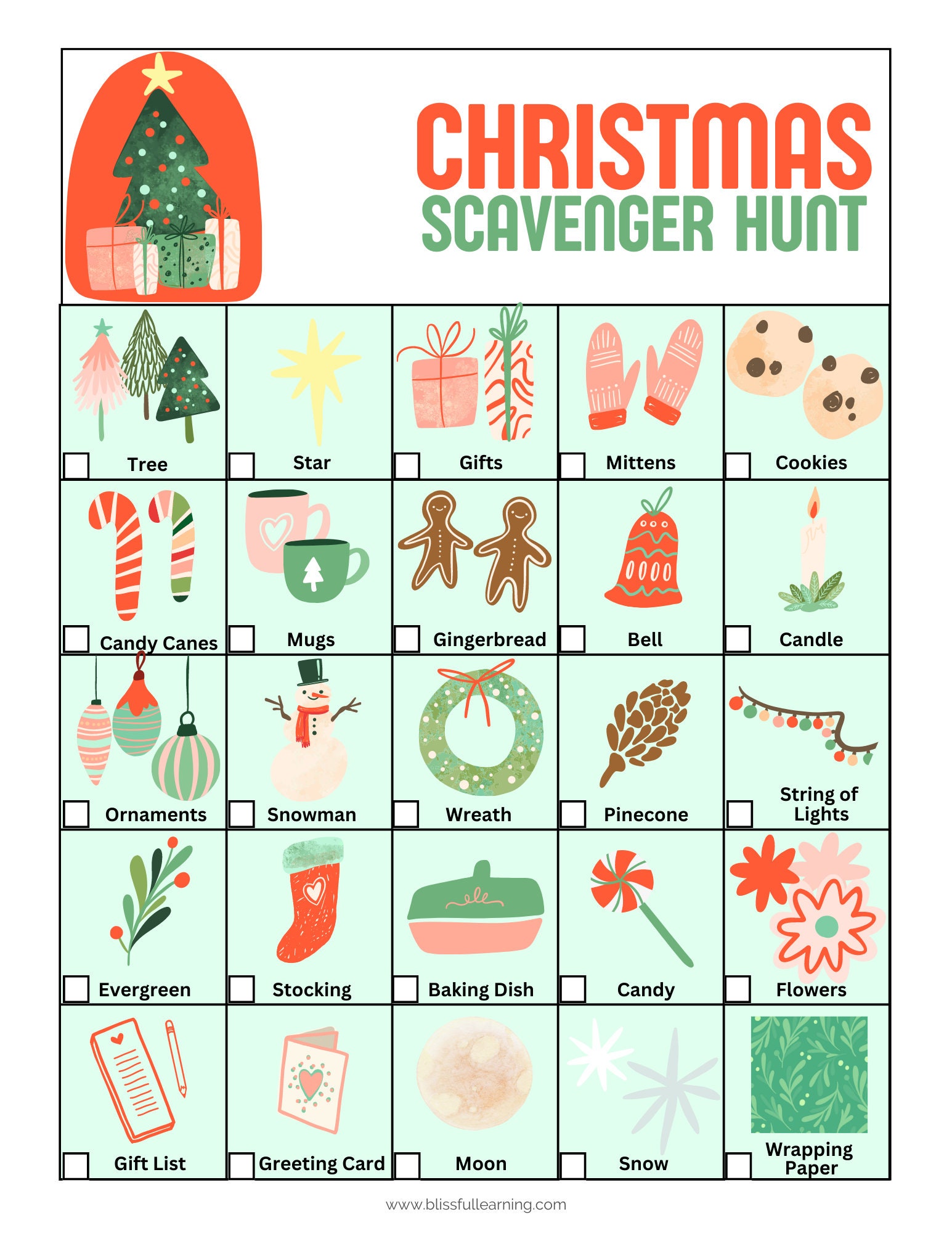 Christmas Scavenger Hunt, Christmas Game for a Group, Holiday Party ...