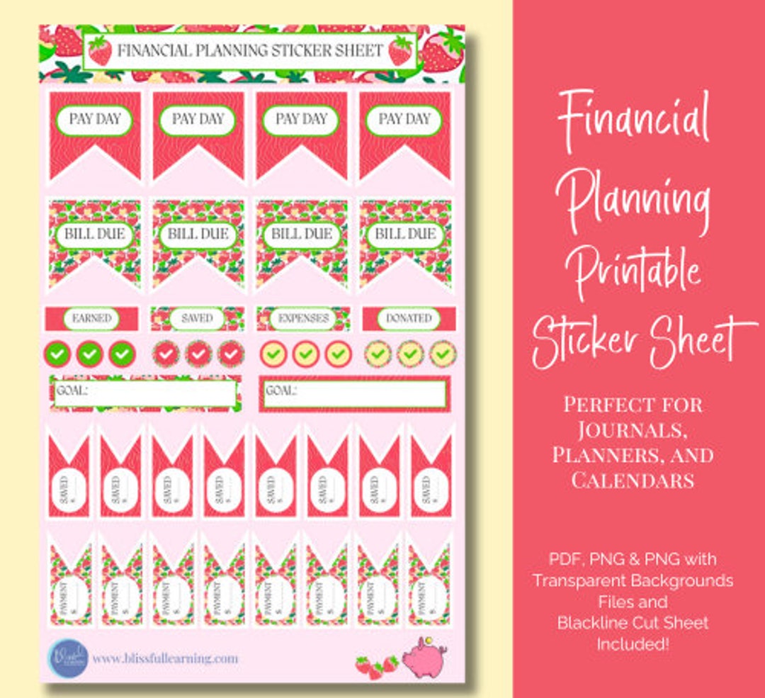 Budget Tracker Sticker Sheet for Journals & Planners - 4.2 X 6.5 Inch ...