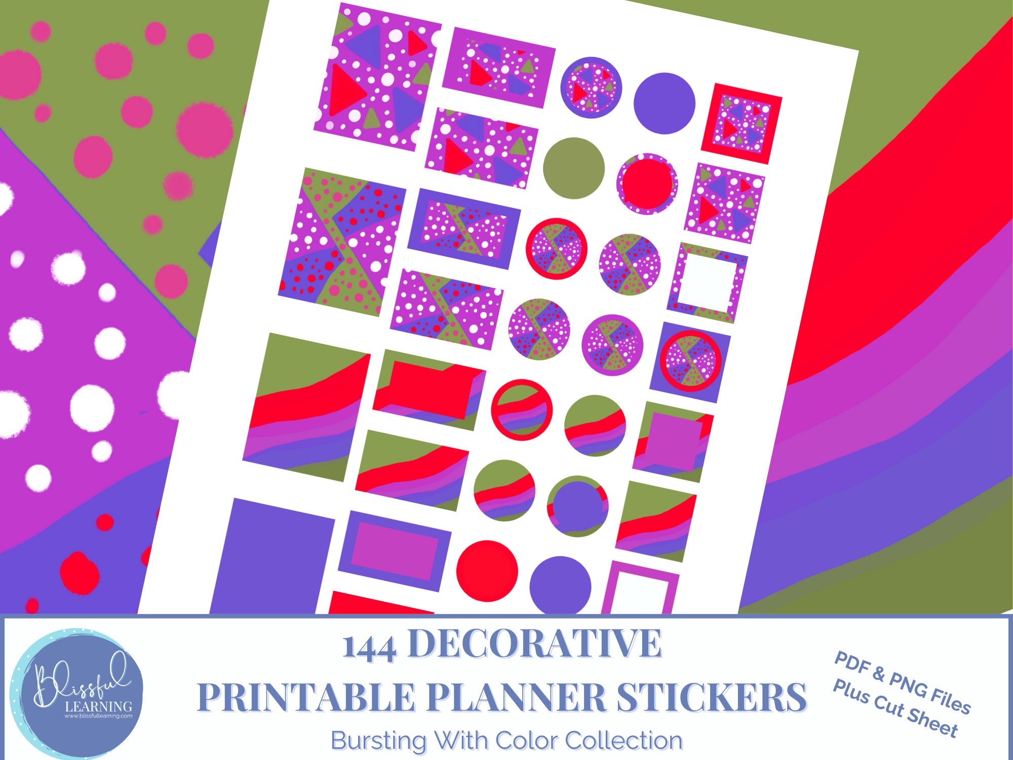 Decorative Printable Sticker Collection for Planners, Journals, and ...