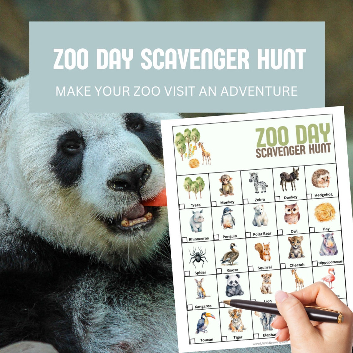 Zoo Day Scavenger Hunt for Kids Printable, Family Fun Game for a Day at ...