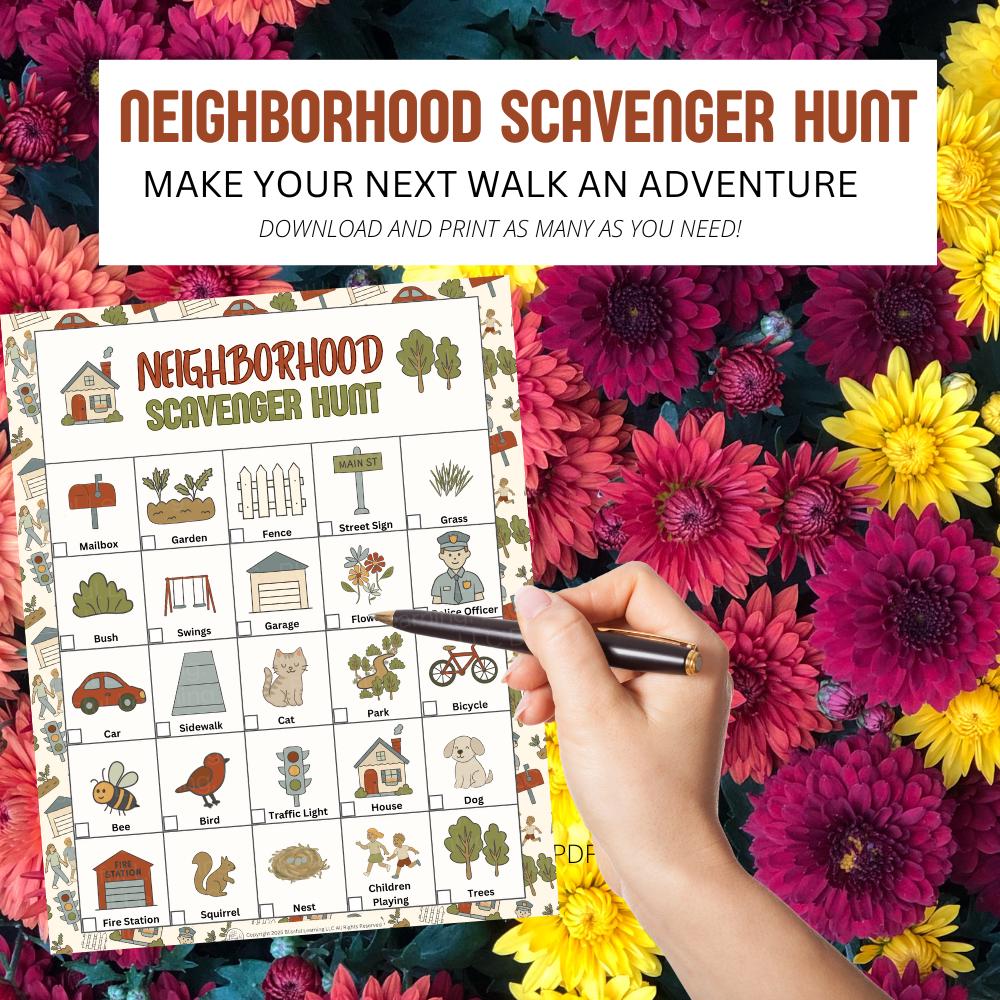 Neighborhood Scavenger Hunt for Kids: Family Walking Game (PDF) - Etsy